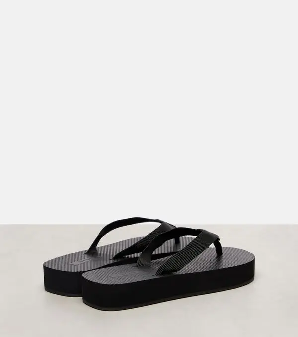 THE ROW Dune Platform Thong Sandals - Black