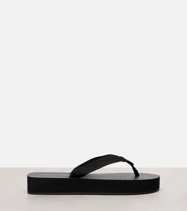 THE ROW Dune Platform Thong Sandals - Black