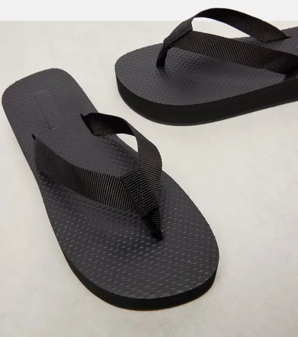 THE ROW Dune Platform Thong Sandals - Black