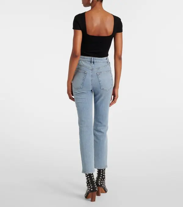 FRAME Pencil Crop High-rise Straight Jeans