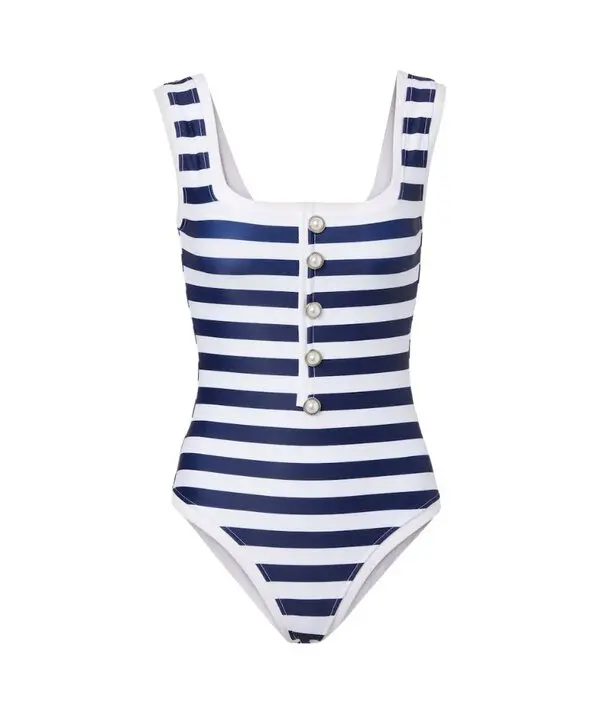 SAME Grace Striped Swimsuit - Blue
