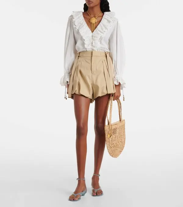 Chloé Small Raffia Tote Bag - Beige