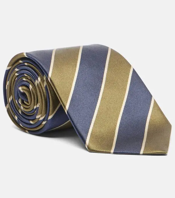 Saint Laurent Striped Silk Neck Tie
