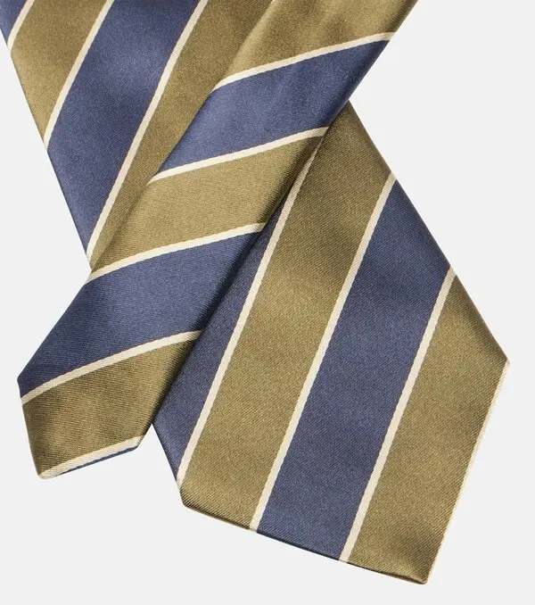 Saint Laurent Striped Silk Neck Tie