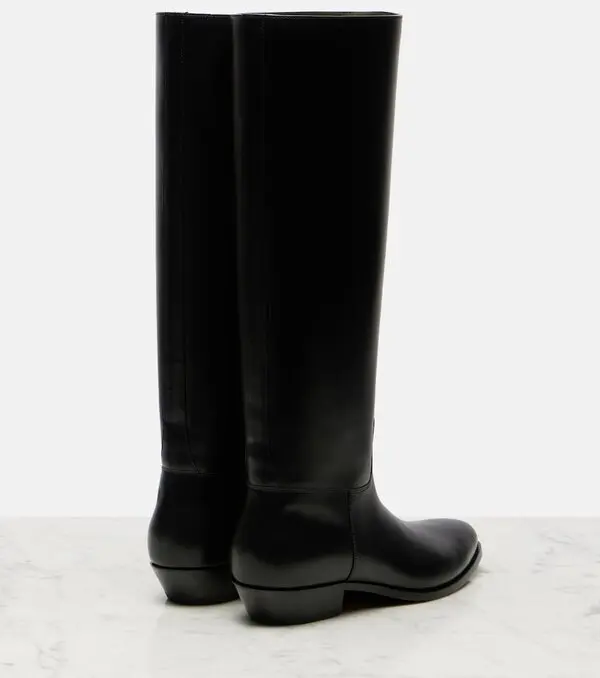 THE ROW Western Knee-high Leather Boots
