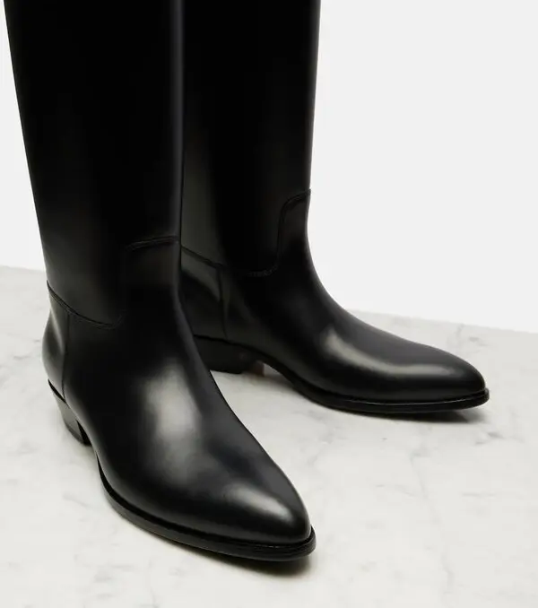 THE ROW Western Knee-high Leather Boots