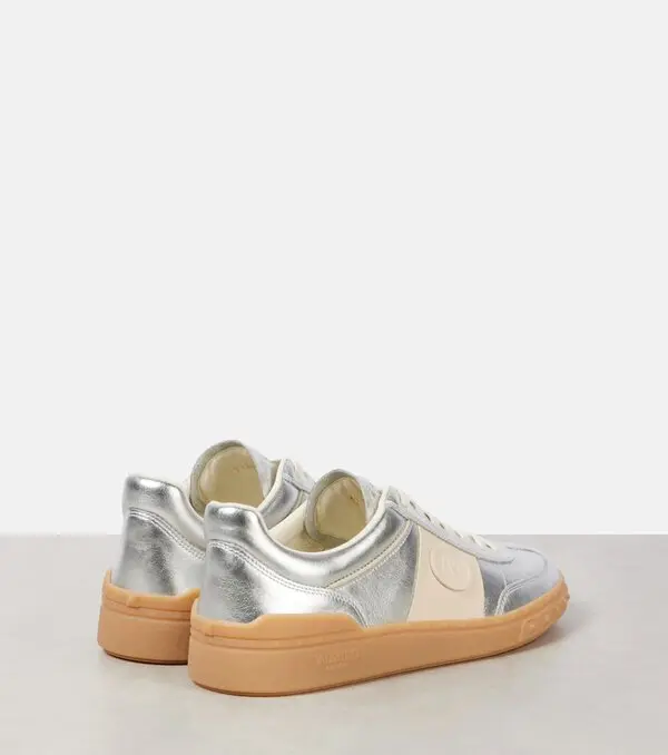 Valentino Garavani Vlogo Metallic Leather Sneakers