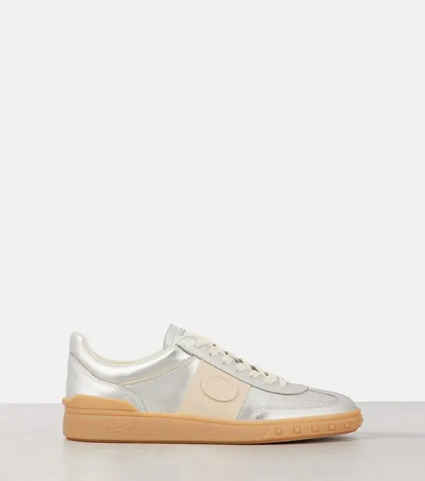 Valentino Garavani Vlogo Metallic Leather Sneakers
