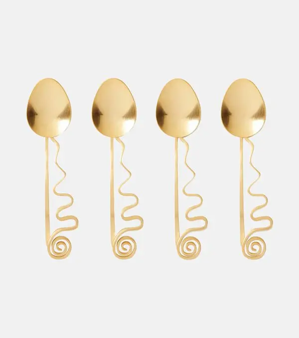 L'Objet Spirale Set Of 4 Cocktail Spoons - Gold
