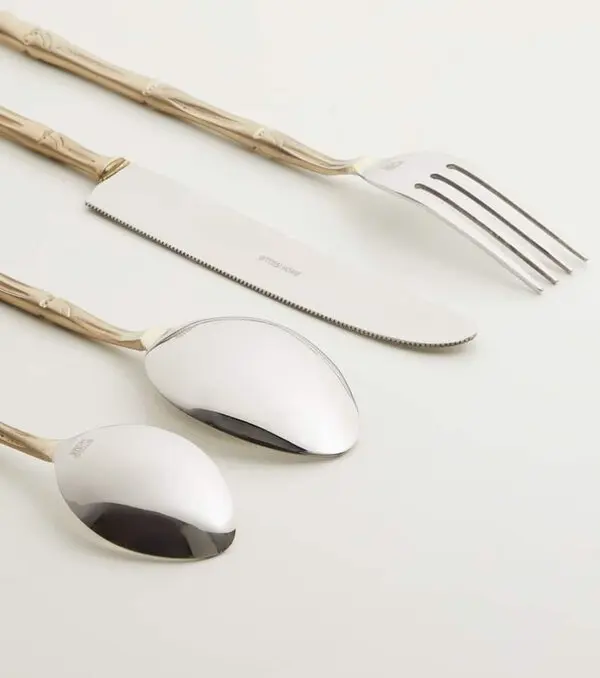 BITOSSI Bamboo 24-piece Stainless Steel Cutlery Set