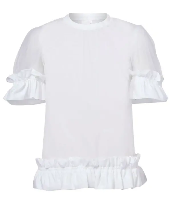 Noir Kei Ninomiya Sheer Tulle Top - White