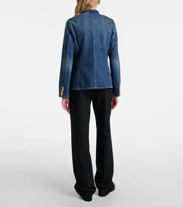 NILI LOTAN Geraldine Denim Trucker Jacket - Blue