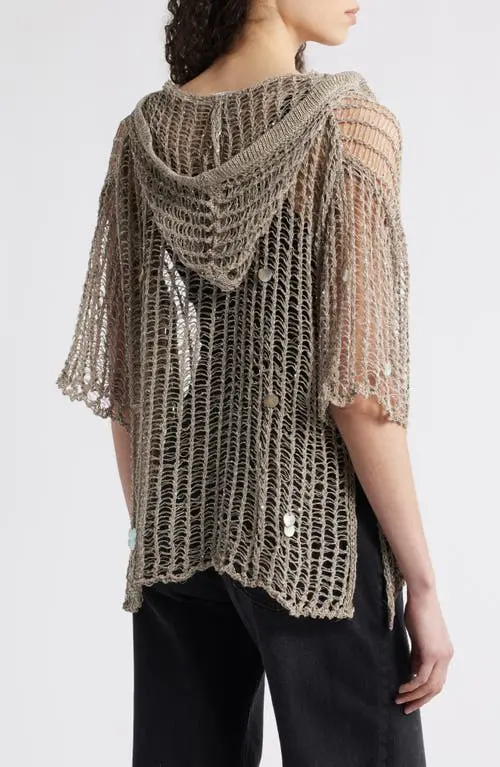 NIKKI LUND Aaliyah Sequin Hooded Sweater