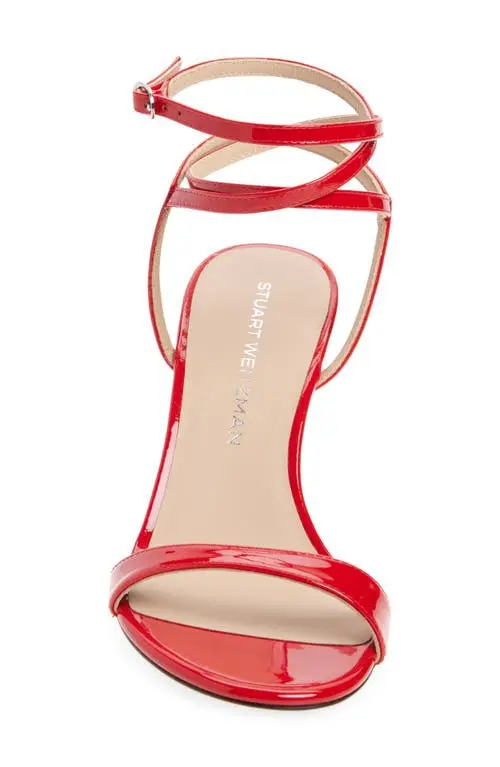 STUART WEITZMAN Nudist Wrap 85 Sandal - Cherry