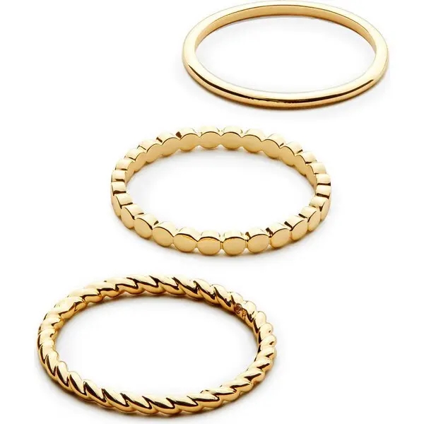 ANA LUISA Set Of 3 Band Rings - Gold