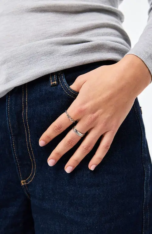 ANA LUISA Set Of 3 Band Rings - Silver