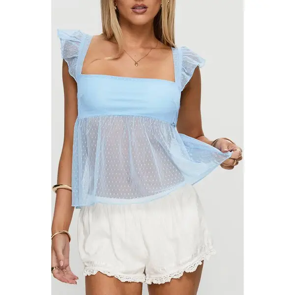Princess Polly Fiorello Mesh Babydoll Top