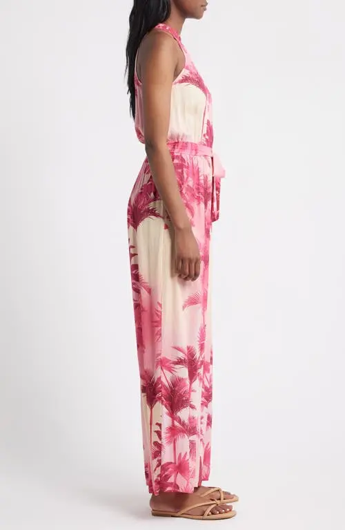 LIPSY Palm Tree Print Halter Jumpsuit