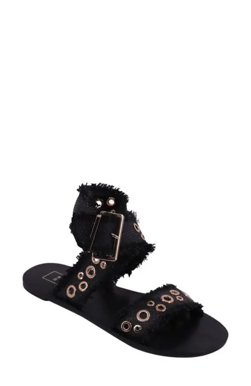 SHU SHOP Cindy Ankle Strap Sandal - Black Woven
