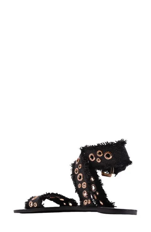 SHU SHOP Cindy Ankle Strap Sandal - Black Woven