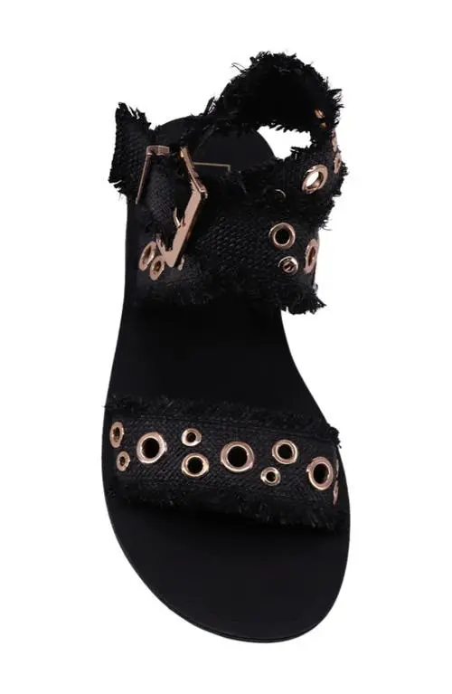 SHU SHOP Cindy Ankle Strap Sandal - Black Woven