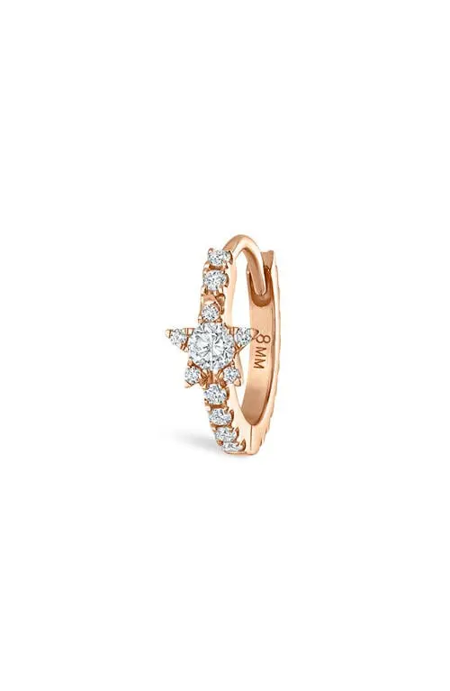 MARIA TASH Diamond Star Eternity Single Clicker Hoop Earring - 18k Rose Gold/ Diamond