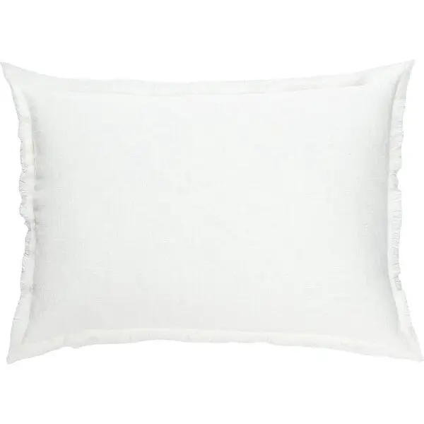 Anaya Bright Fringe Linen Dutch Euro Pillow Cover Only - White