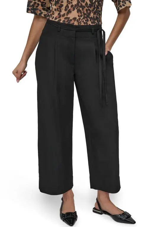 Dkny Tie Front Twill Pants - Black