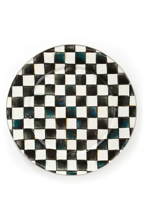 MACKENZIE-CHILDS Courtly Check Enamel Serving Plate - Black/ White