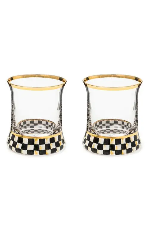 MACKENZIE-CHILDS Courtly Check Set Of 2 Tumblers - Black