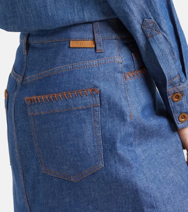 Zimmermann Ascension Denim Miniskirt