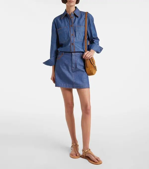 Zimmermann Ascension Denim Miniskirt