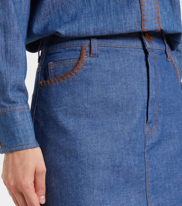Zimmermann Ascension Denim Miniskirt