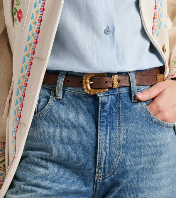Valentino Garavani Vlogo Leather Belt