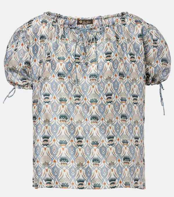 Loro Piana Rose Printed Silk Top - Multicoloured