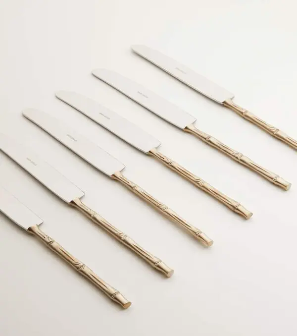 BITOSSI Bamboo 24-piece Stainless Steel Cutlery Set
