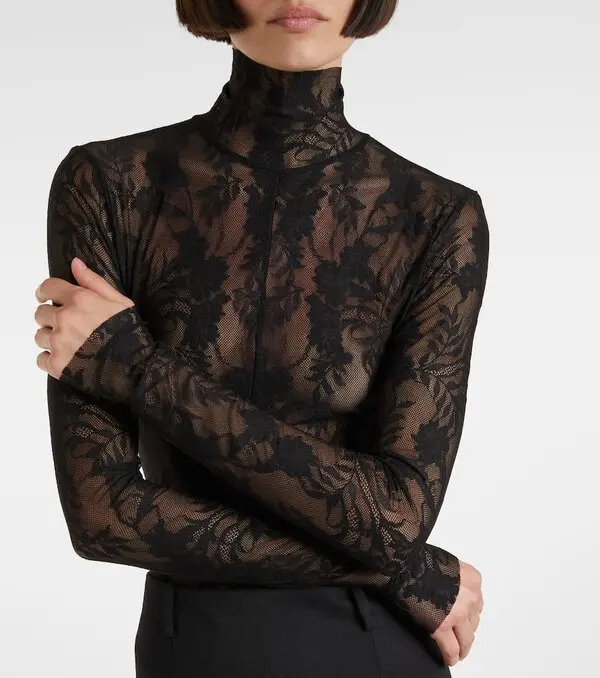 Norma Kamali Floral Lace Catsuit