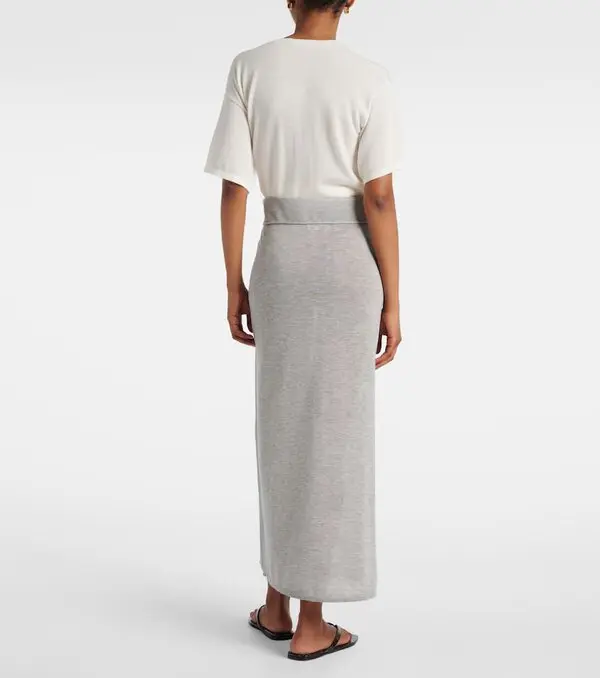 TOTEME Knitted Maxi Skirt - Grey