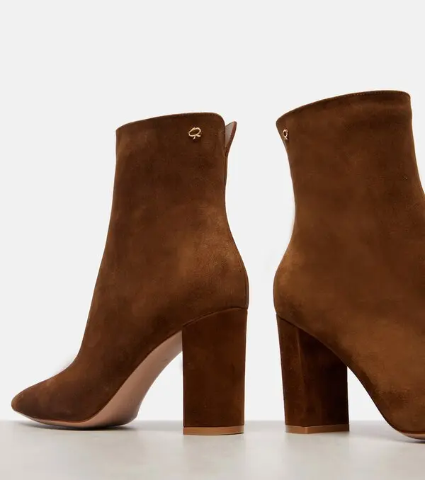 GIANVITO ROSSI Lyell 85 Suede Ankle Boots - Brown