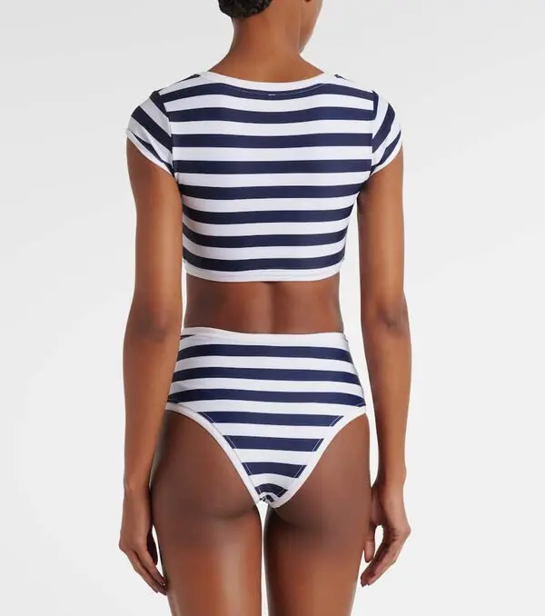 SAME Grace Striped Bikini Top - Blue