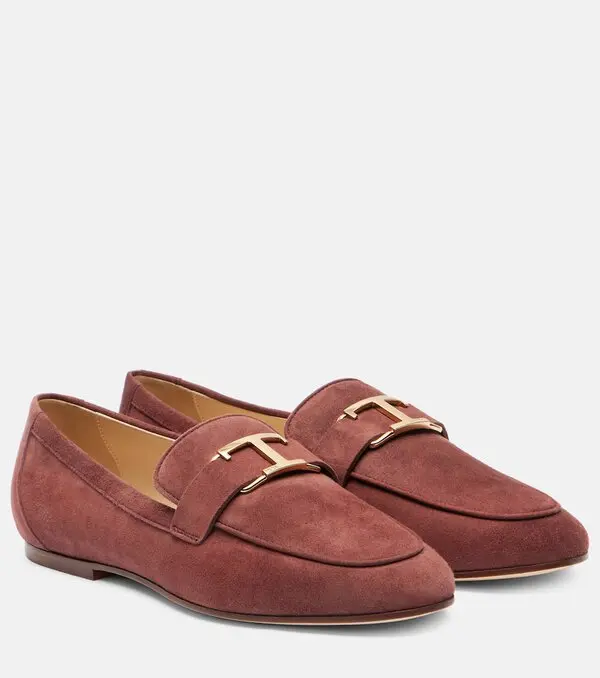TOD'S T Timeless Suede Loafers - Red