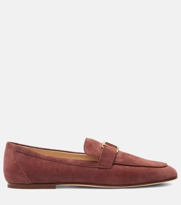 TOD'S T Timeless Suede Loafers - Red