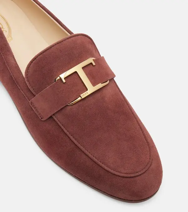 TOD'S T Timeless Suede Loafers - Red