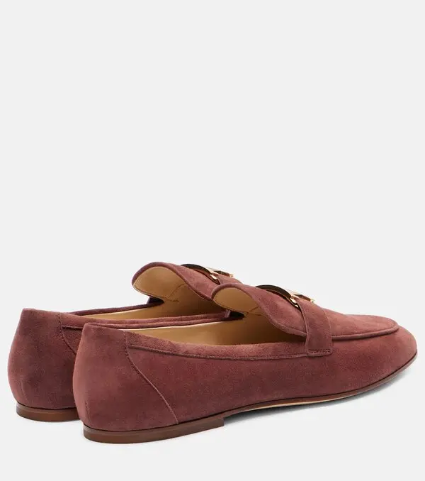 TOD'S T Timeless Suede Loafers - Red