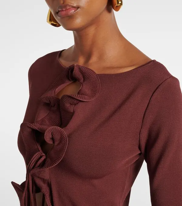 SAME Knitted Ruffled Top