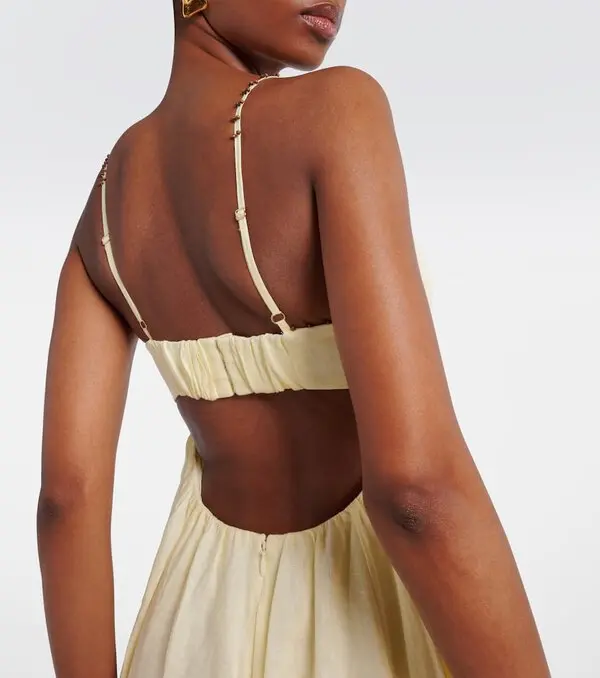 Zimmermann Rhiannon Embellished Linen Midi Dress