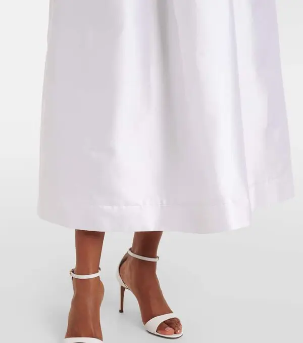 MARKARIAN Panna+panna+uwhite Cotton And Silk Midi Dress