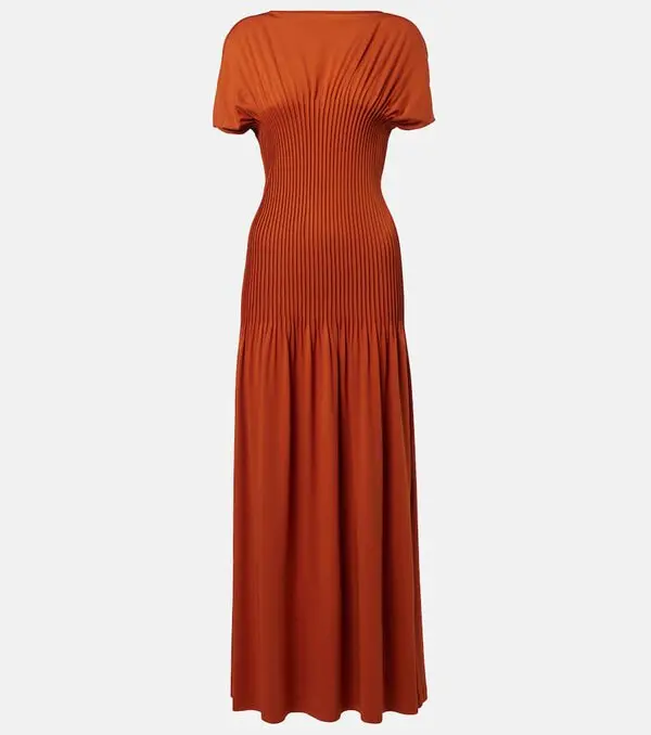 TOTEME Pleated Jersey Maxi Dress