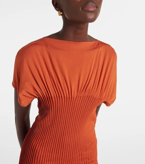 TOTEME Pleated Jersey Maxi Dress