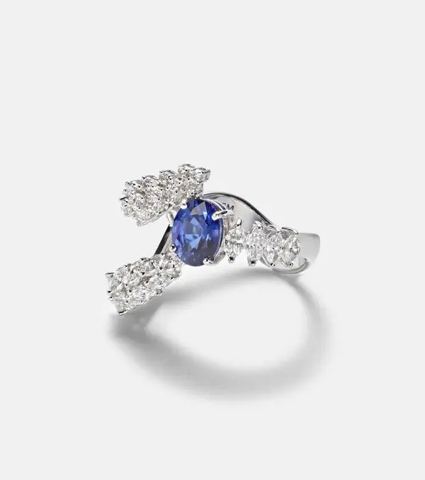 Yeprem 18kt White Sapphire And Diamond Ring - Gold
